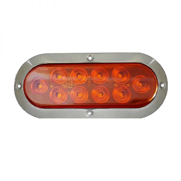 FARO POSTERIOR OVALADO 10 LED 6” 12/24V-AMBAR CROMADA – Ankaperu